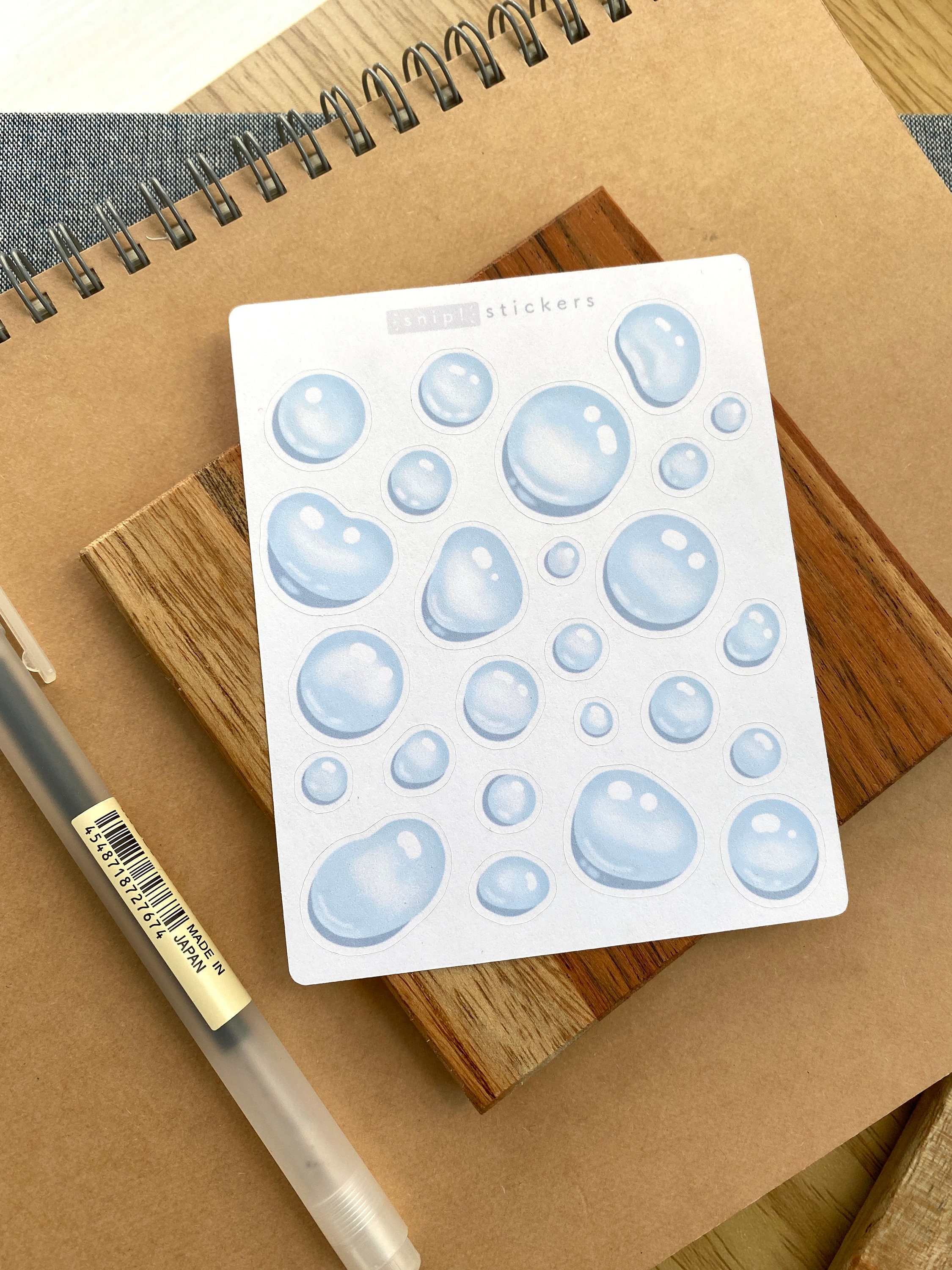 Water Droplet Sticker Sheets Paper Stickers for Bujo - Etsy
