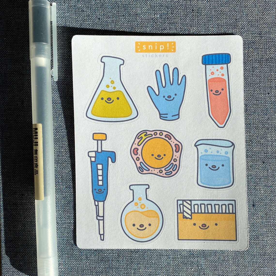 Science Lab Sticker Sheet Paper Stickers for Journal | Etsy