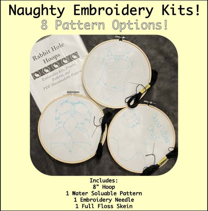 Naughty Embroidery Kits - Etsy