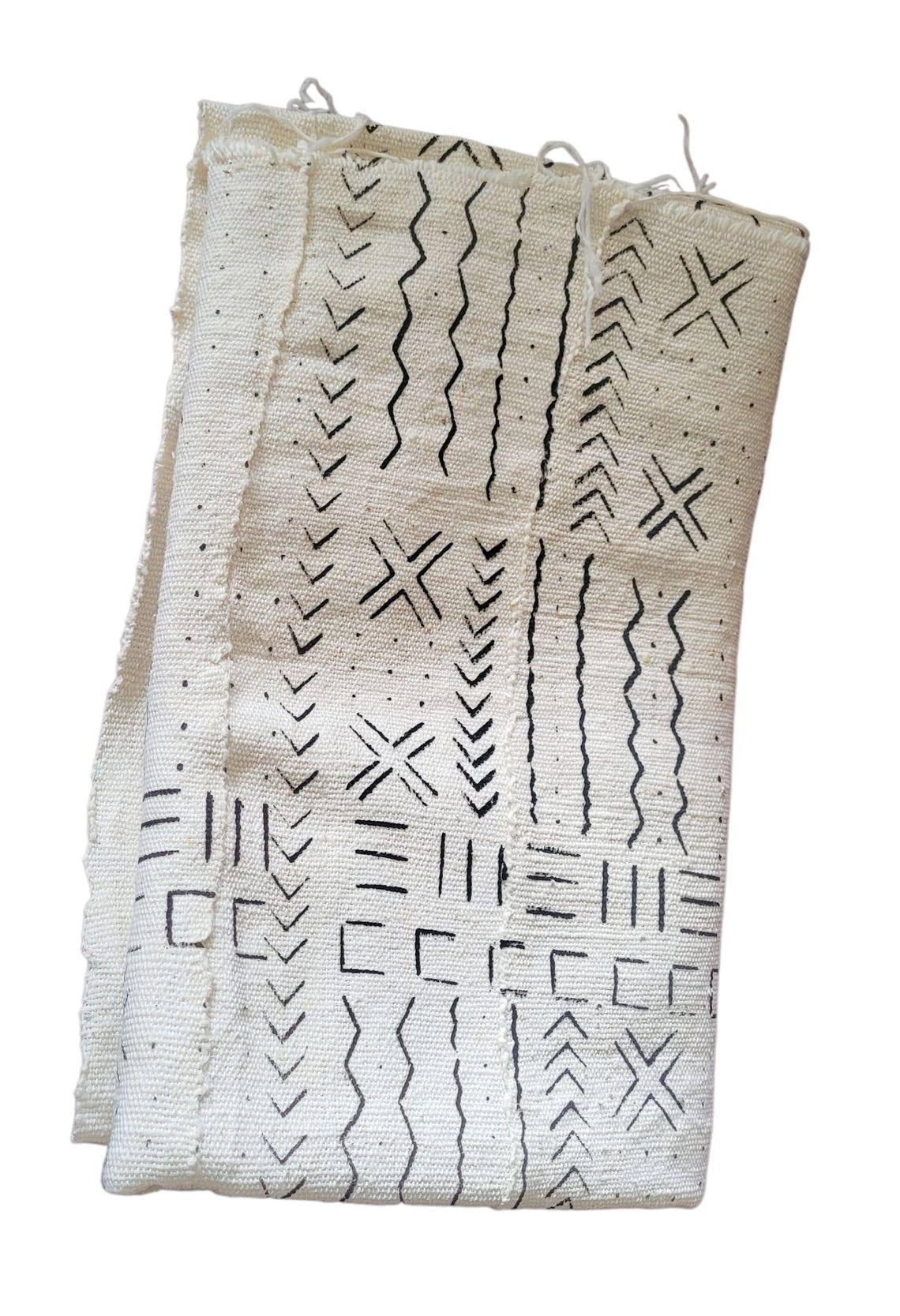 Authentic White Malian Bogolan/mudcloth African Fabrics 170cm X 110cm ...