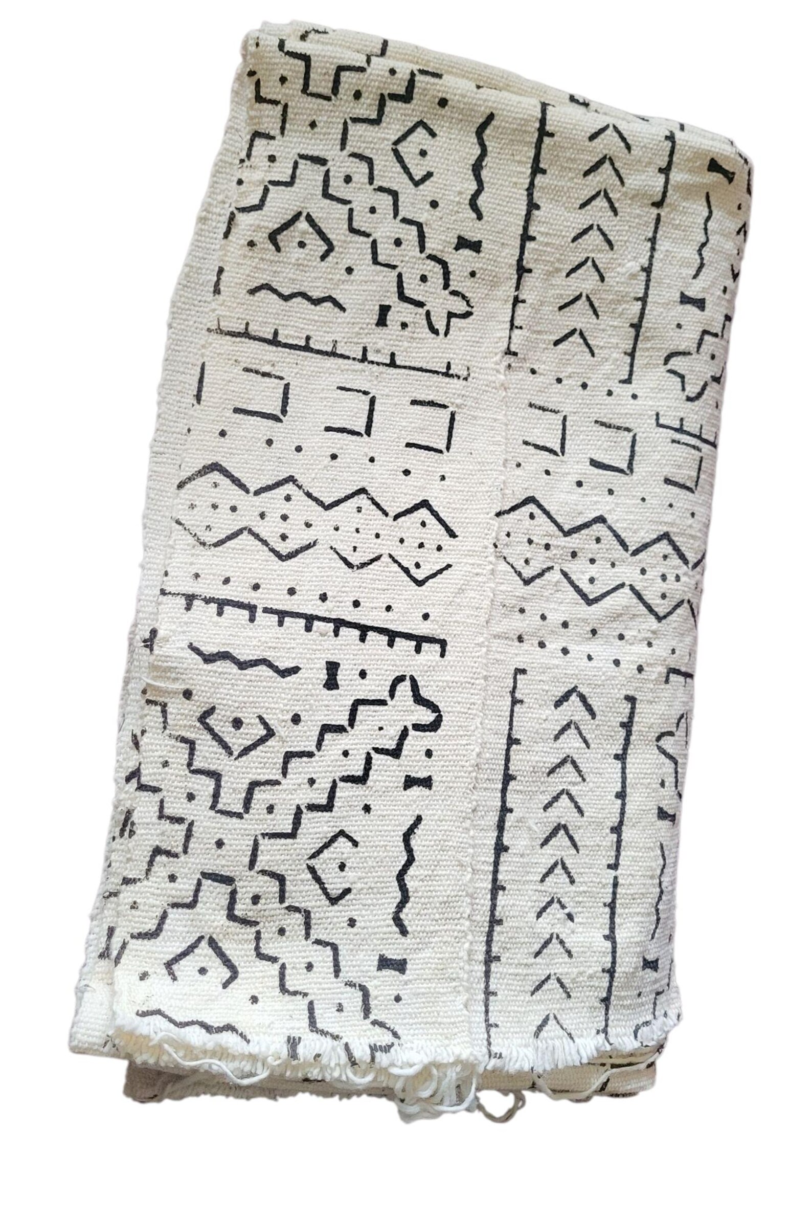 Authentic White Malian Bogolan/mudcloth African Fabrics 170cm X 110cm ...
