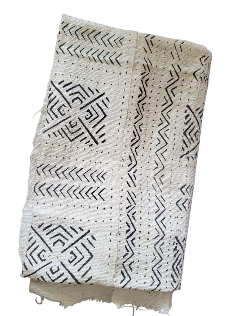 Authentic White Malian Bogolan/mudcloth African Fabrics 170cm X 110cm ...