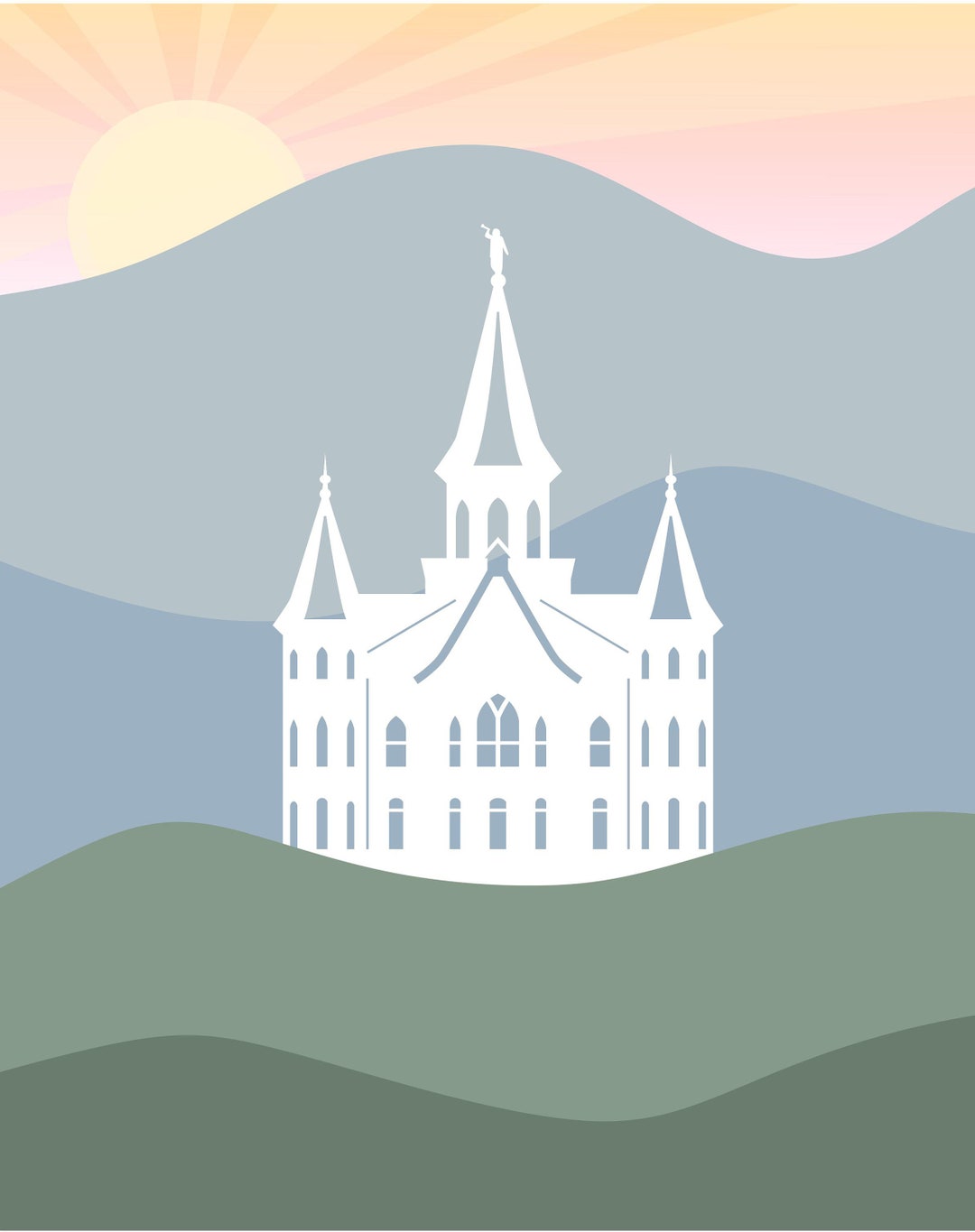 Custom Temple Digital Printable Temple Art Printable LDS - Etsy