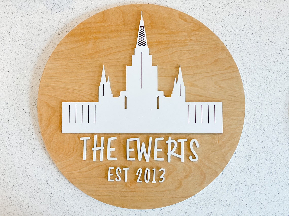 18 Custom Temple Family Name Sign Personalized Sign LDS | Etsy