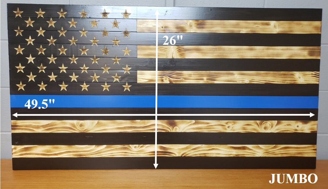 Rustic Handmade Wooden Thin Blue Line Flags - Etsy New Zealand