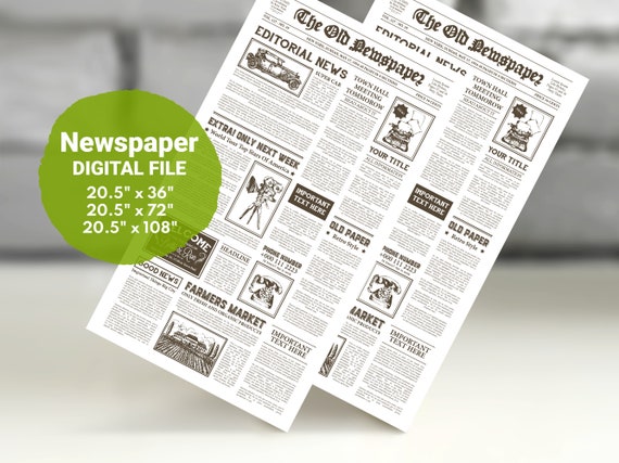 Newspaper Print Wallpaper Vintage Poster Old Digital Print | Etsy