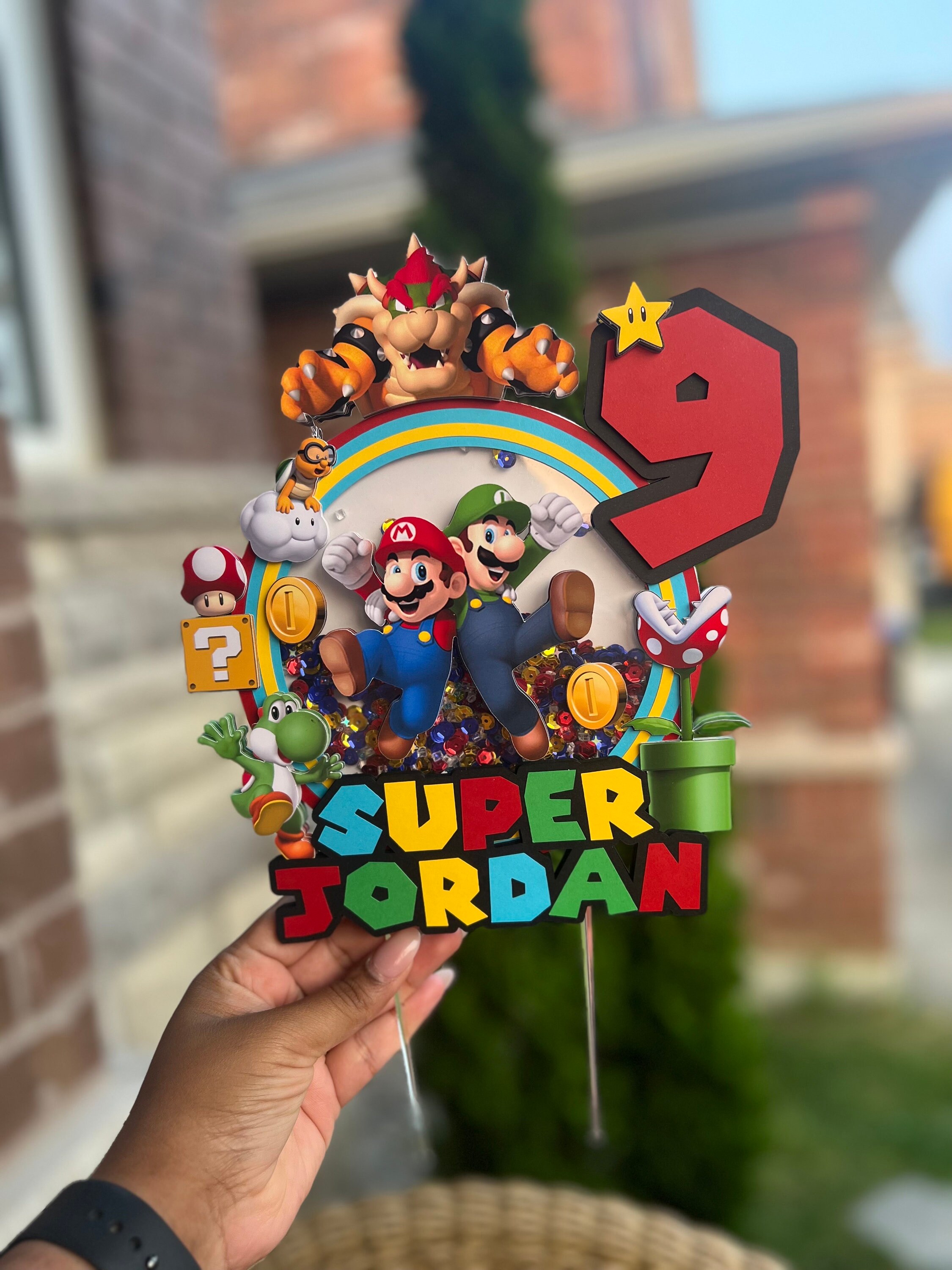 Super Mario Luigi Bowser 3D Birthday Cake Topper Shaker - Etsy