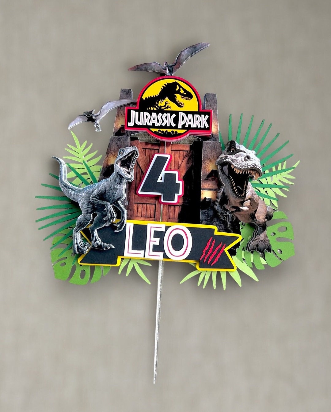 Jurassic Park Birthday Cake Topper 3D - Etsy