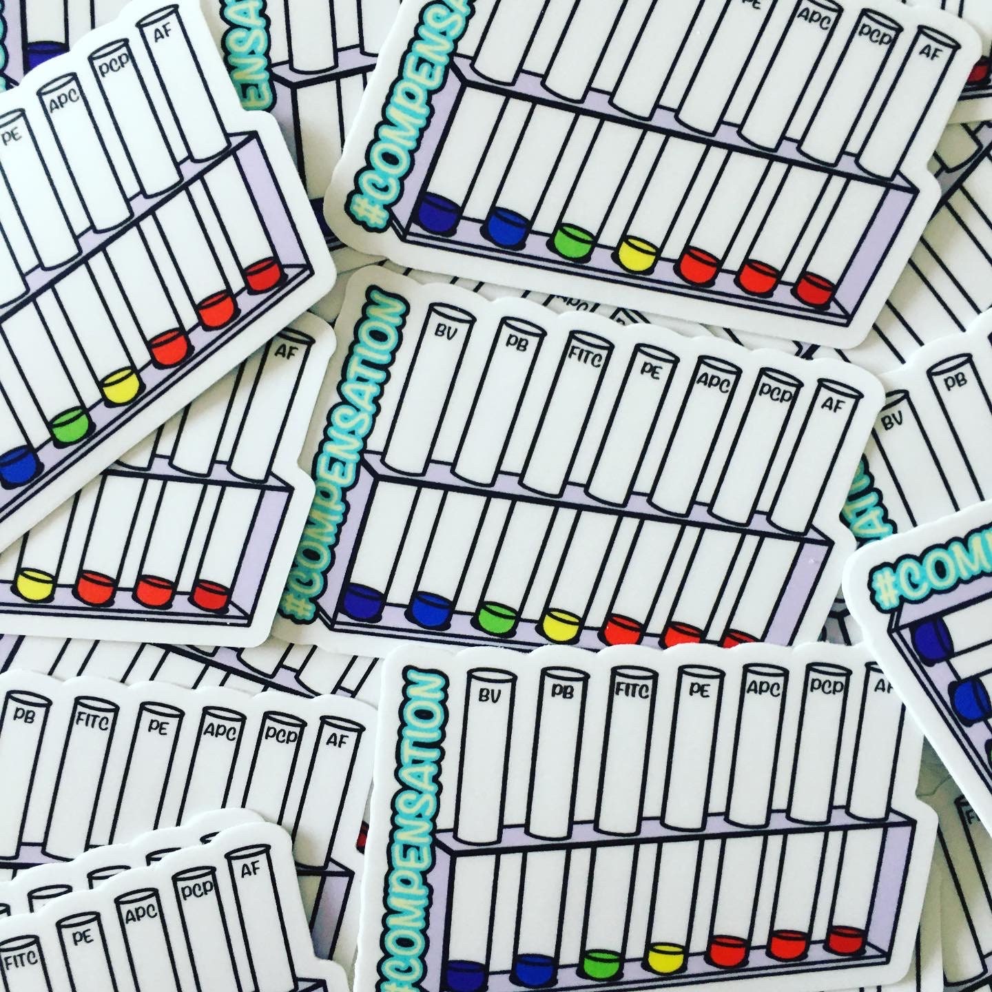 Flow Cytometry FACS Compensation Tubes Sticker Immunologist - Etsy ...