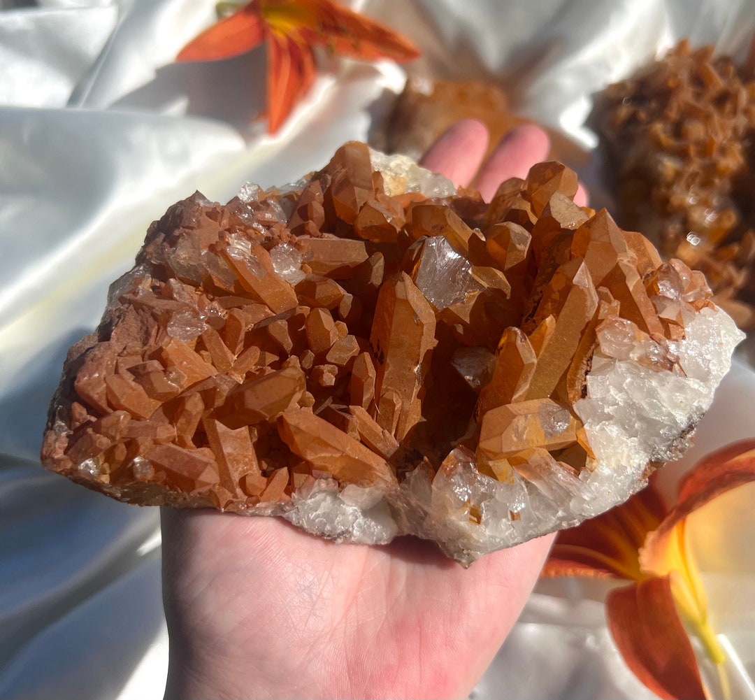 Tangerine Quartz Cluster Large | Raw Tangerine Quartz Cluster From ...