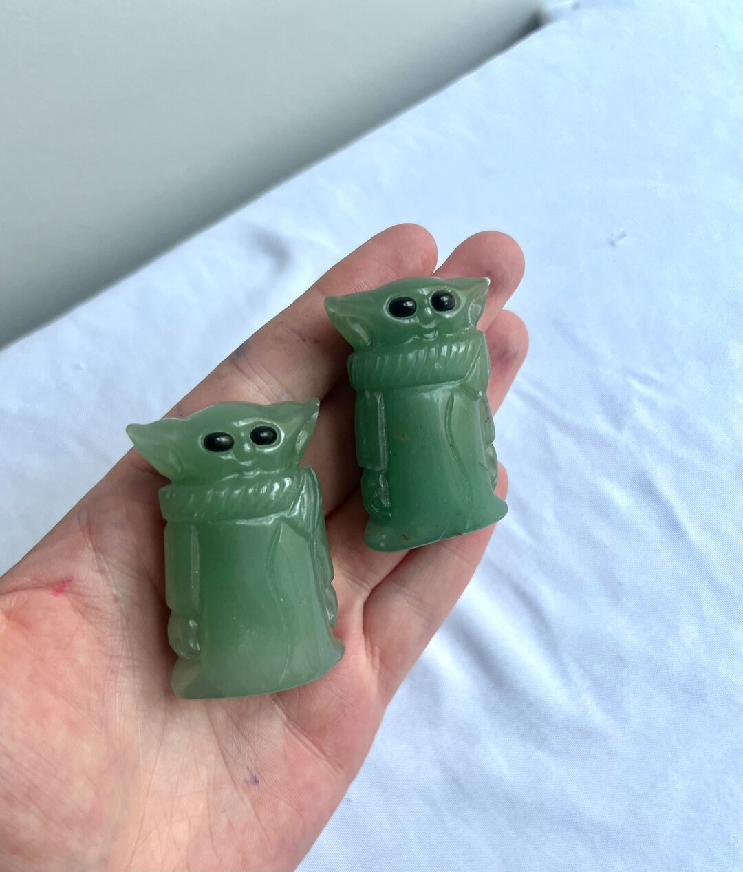 Baby Yoda Crystal Carvings Star Wars Crystals Green Aventurine - Etsy