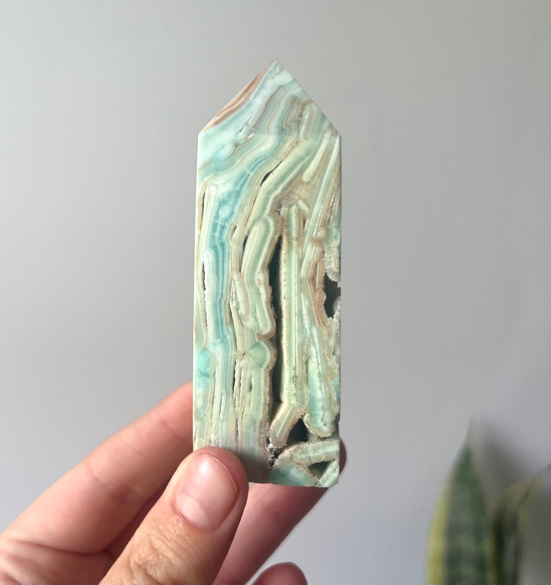 Beautiful Hemimorphite Tower |blue Aragonite Brown Aragonite White ...