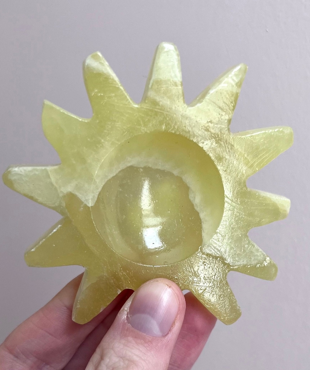 Yellow Calcite Hand-carved Sun - Etsy