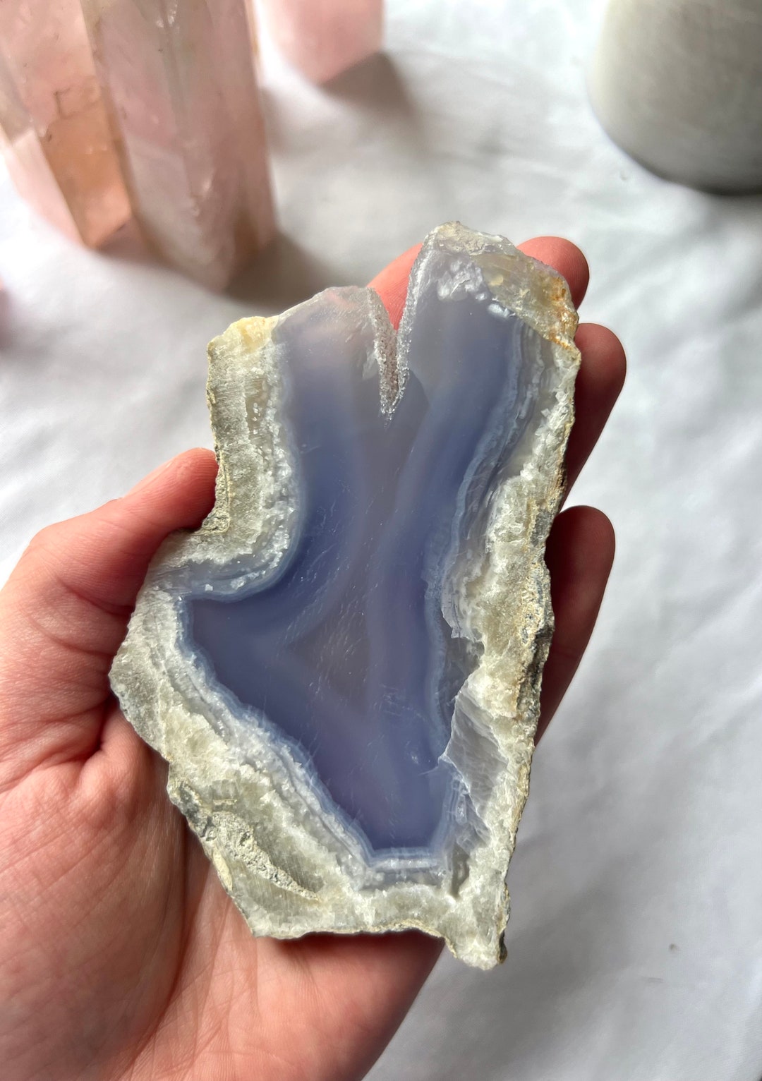 Raw Blue Lace Agate Slice 5.2oz Blue Lace Agate Slab - Etsy
