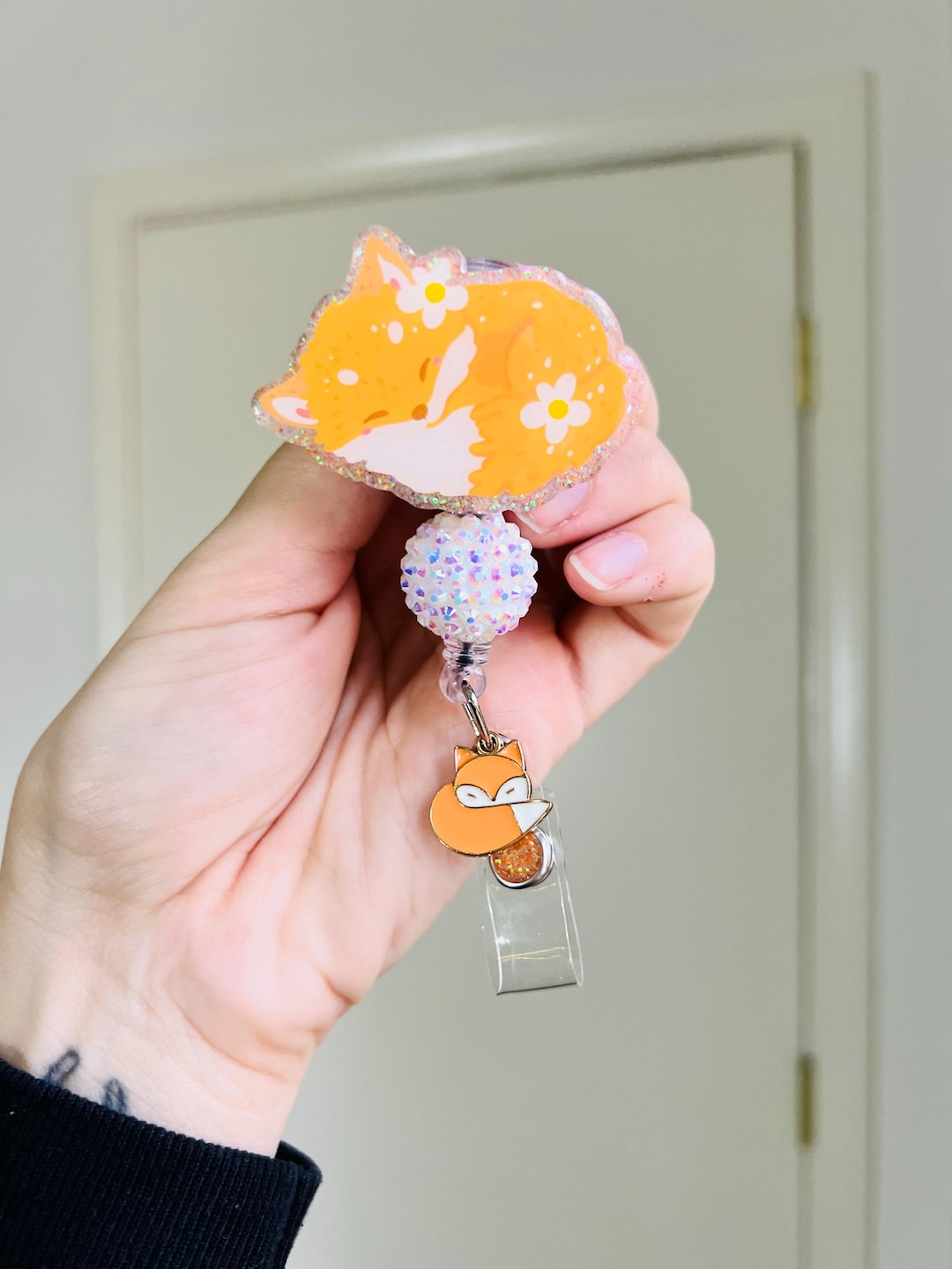 Cute Fox Badge Reel - Etsy