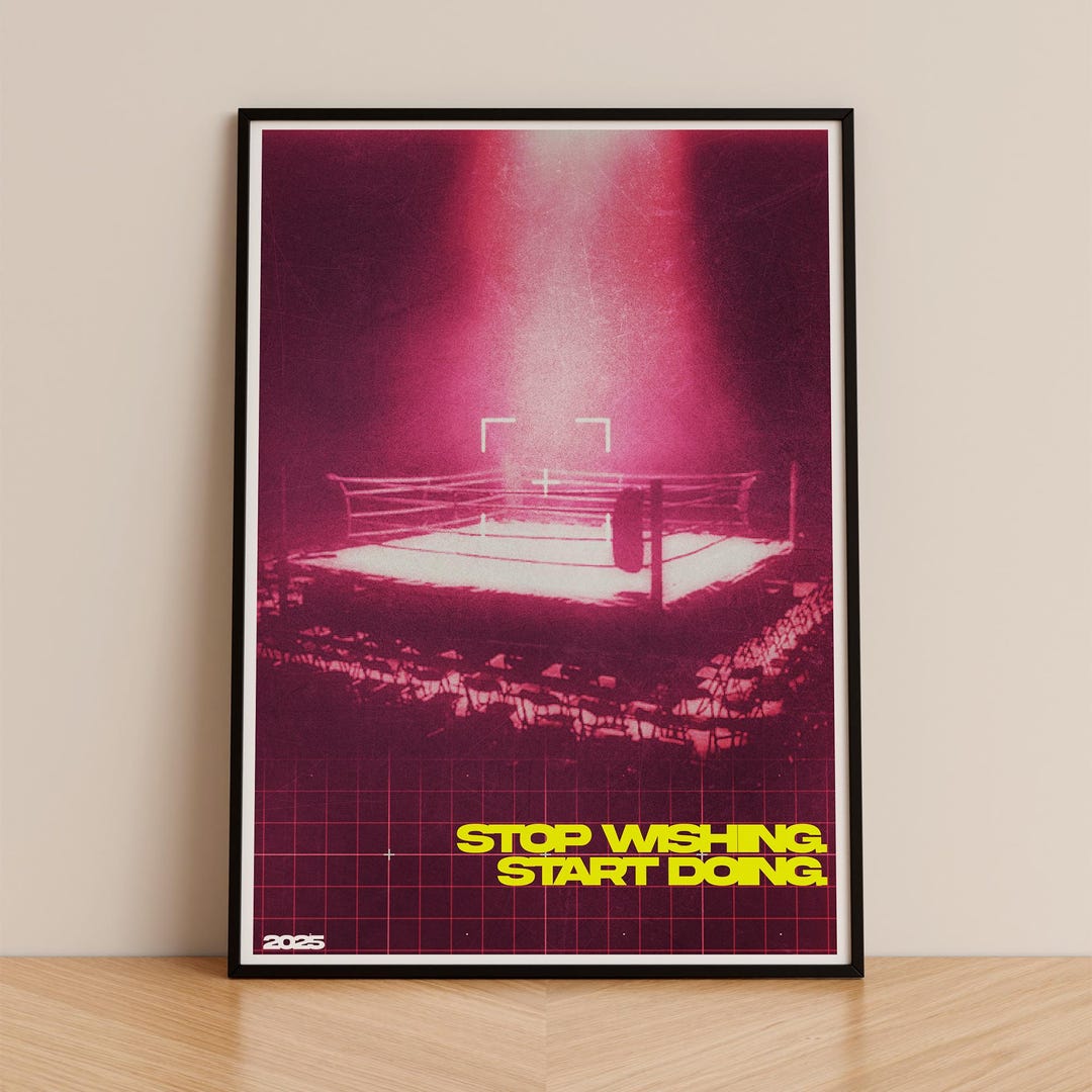 Boxing Motivational Poster - Vintage Aesthetic Wall Art - Retro Combat ...