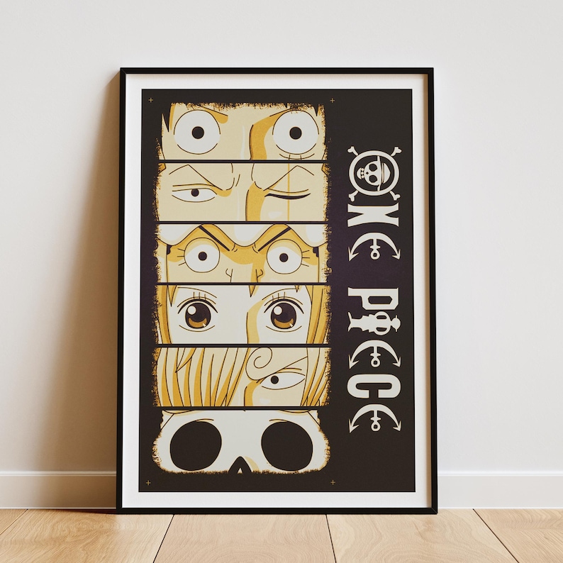 One Piece Anime Poster: Straw Hat Crew Eyes Manga Art (digital Download ...