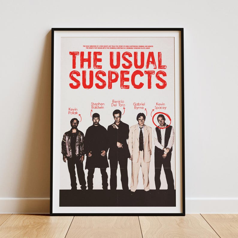 The Usual Suspects Movie Poster | Digital Wall Art Print | Crime Film ...