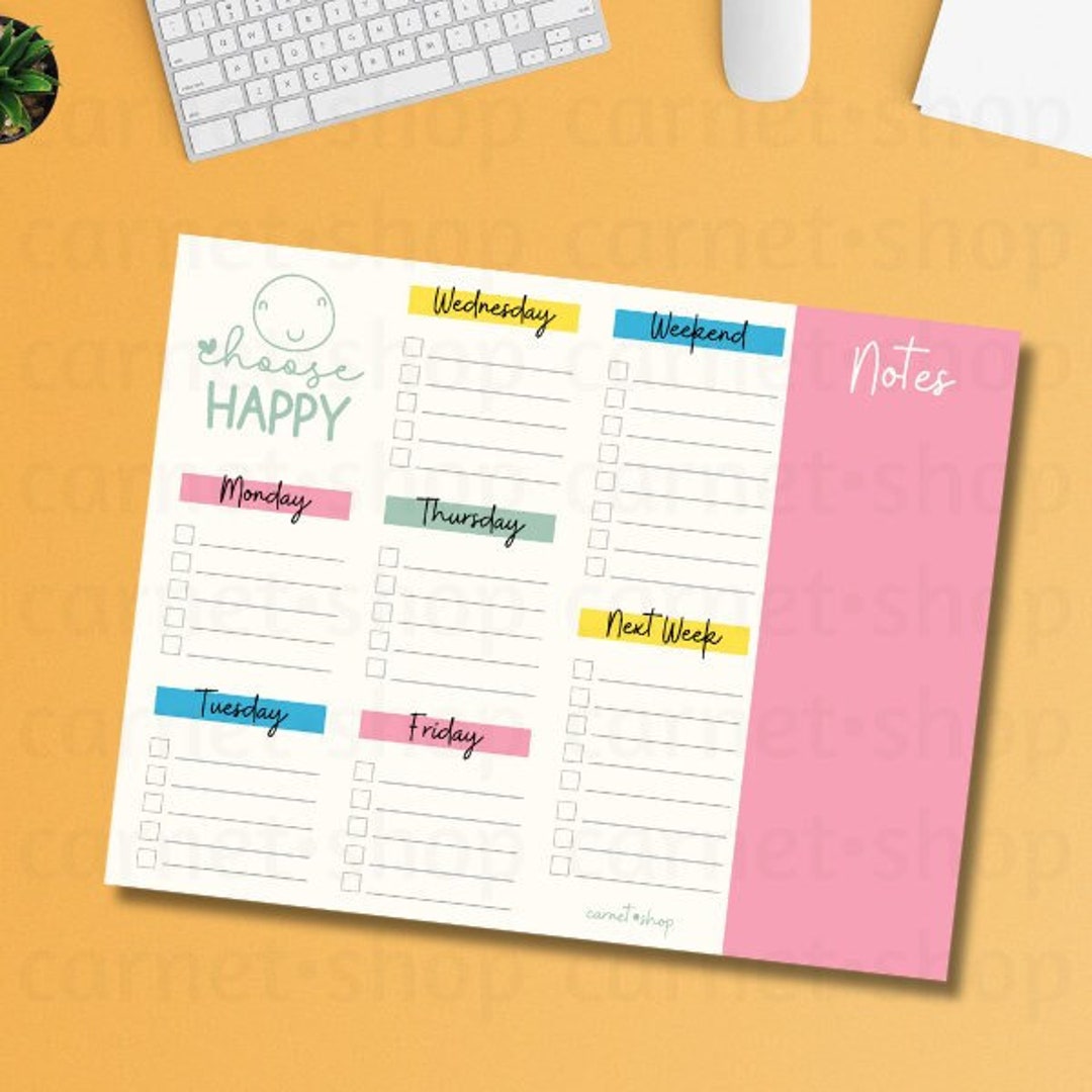 Weekly Planner Teacher Weekly Planner Stationery Notes to Do List ...