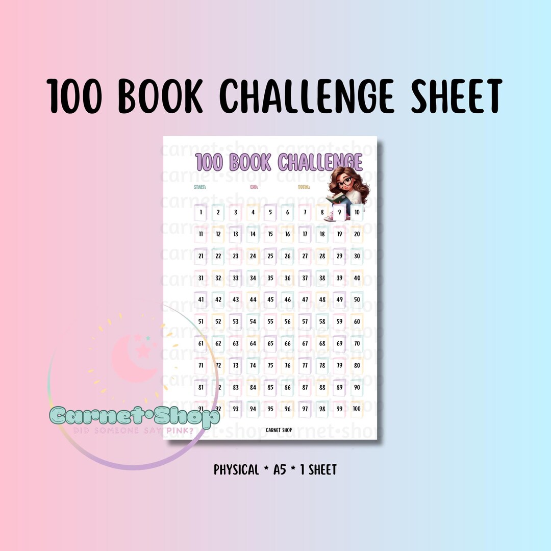 100 Book Challenge | Binder Spread | Journal Spread | Planner Spread - Etsy