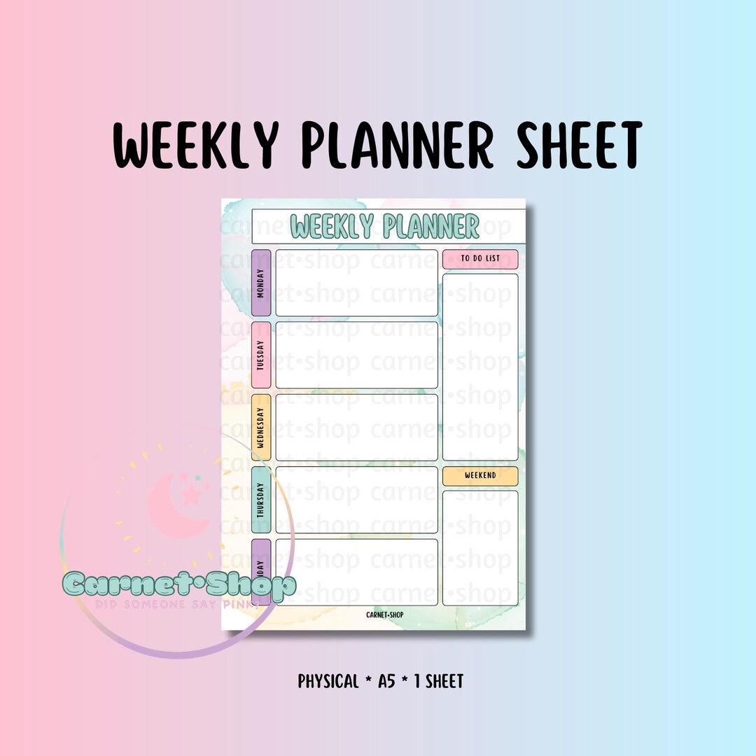 Weekly Planner Binder Spread Journal Spread Planner Spread - Etsy