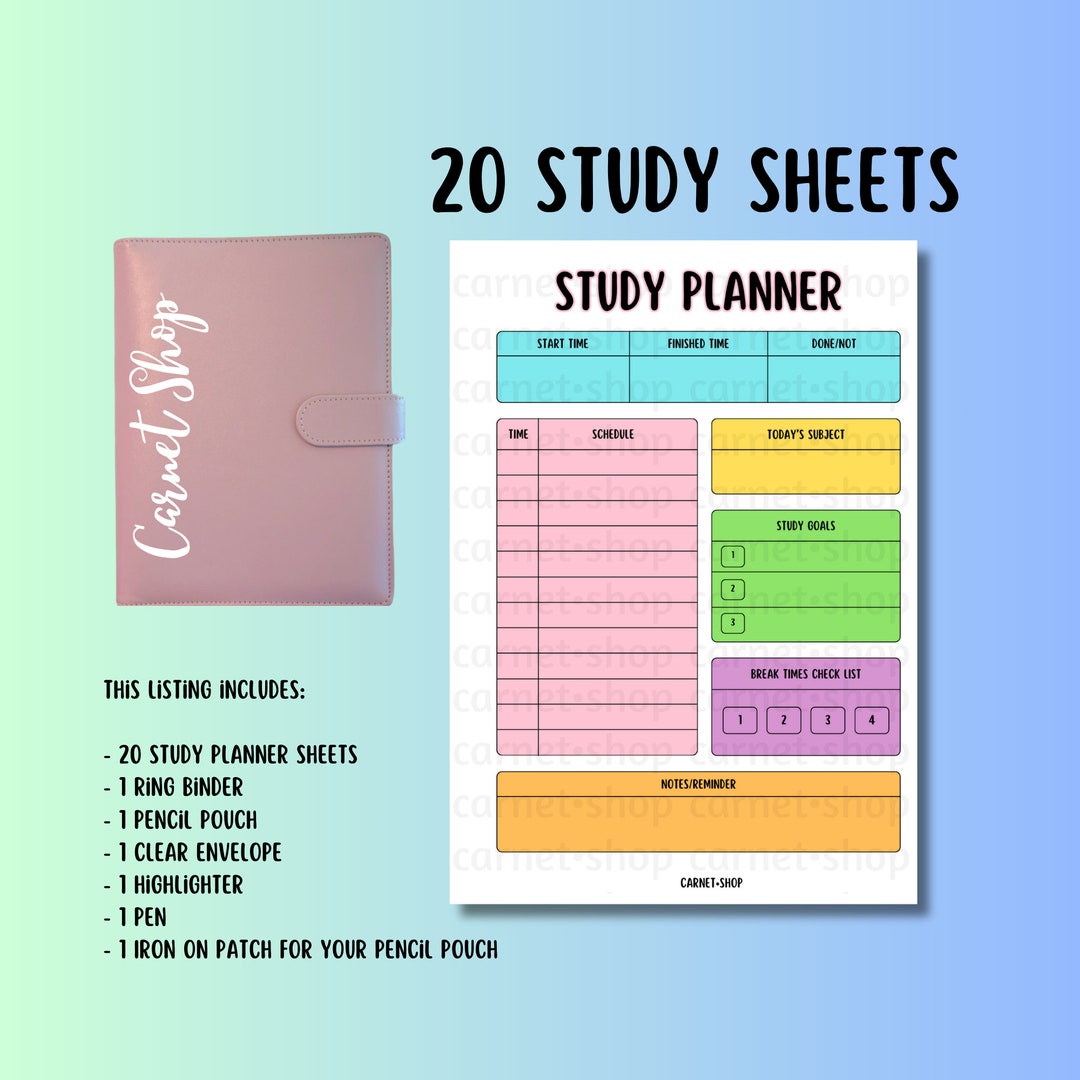 A5 Student Journal Kit Personalized Journal Study Tracker Ring Binder ...