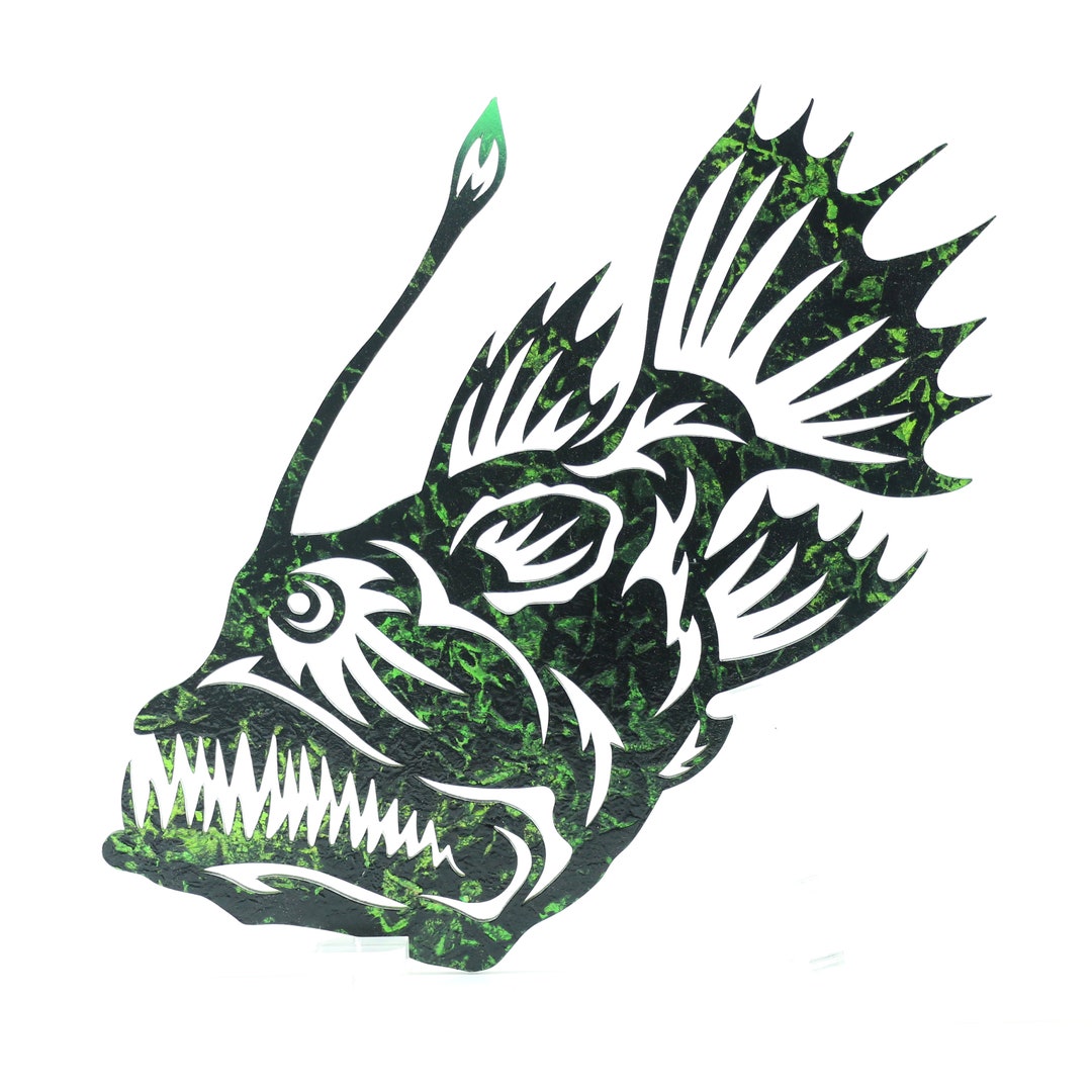 Handmade, Painted Wood Angler Fish - Etsy