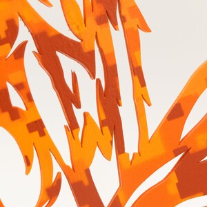 Wooden Painted Fox Wall Decor Orange Black and White Fox Fox - Etsy