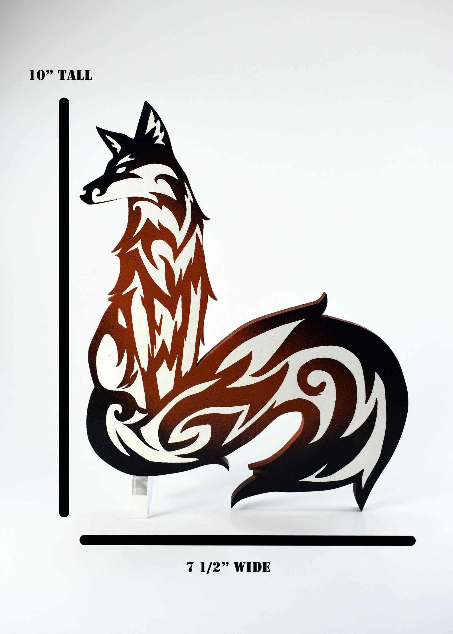 Wooden Painted Fox Wall Decor Orange Black and White Fox Fox - Etsy