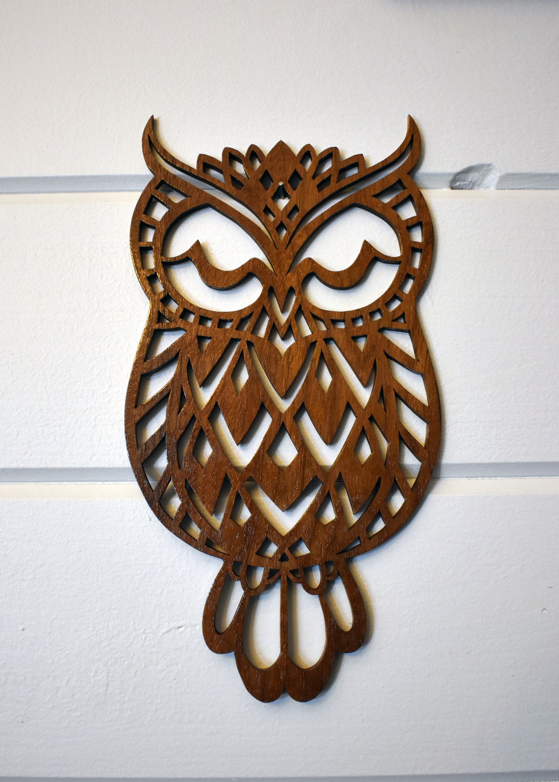 Collectible Walnut Handmade Hanging Wall Owl Bird Lover Gift | Etsy