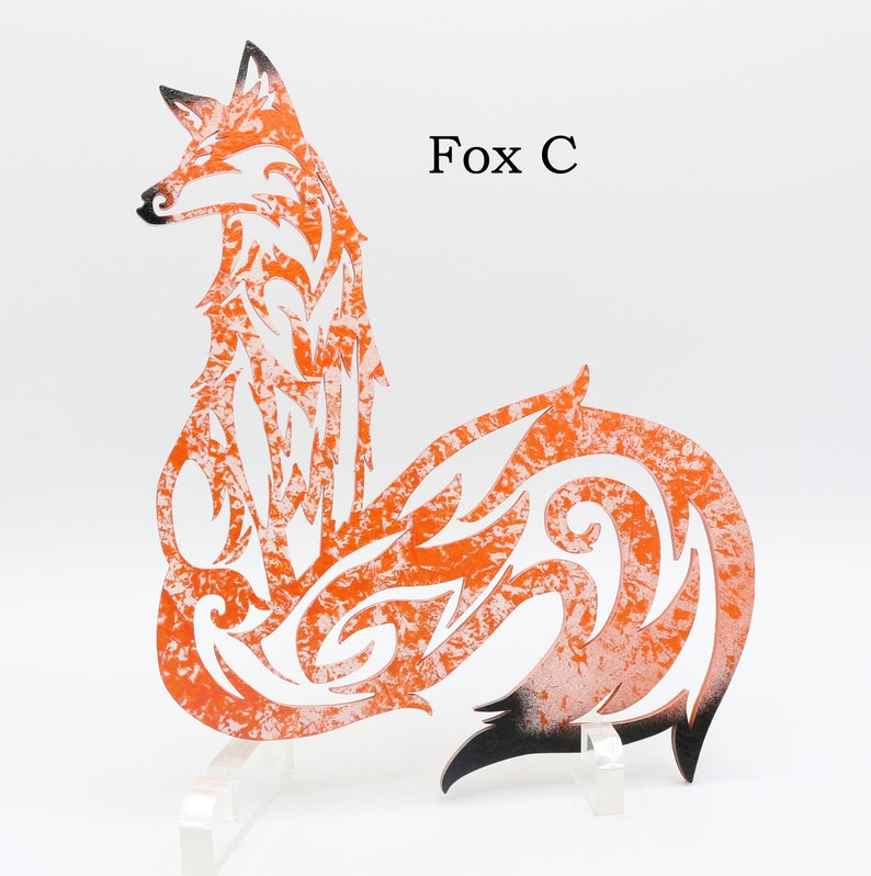 Wooden Painted Fox Wall Decor Orange Black and White Fox Fox - Etsy
