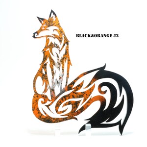 Wooden Painted Fox Wall Decor Orange Black and White Fox Fox | Etsy