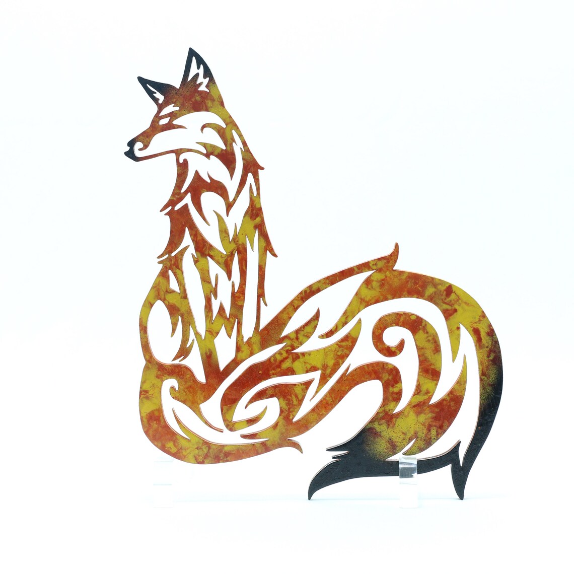 Wooden Painted Fox Wall Decor Orange Black and White Fox Fox | Etsy