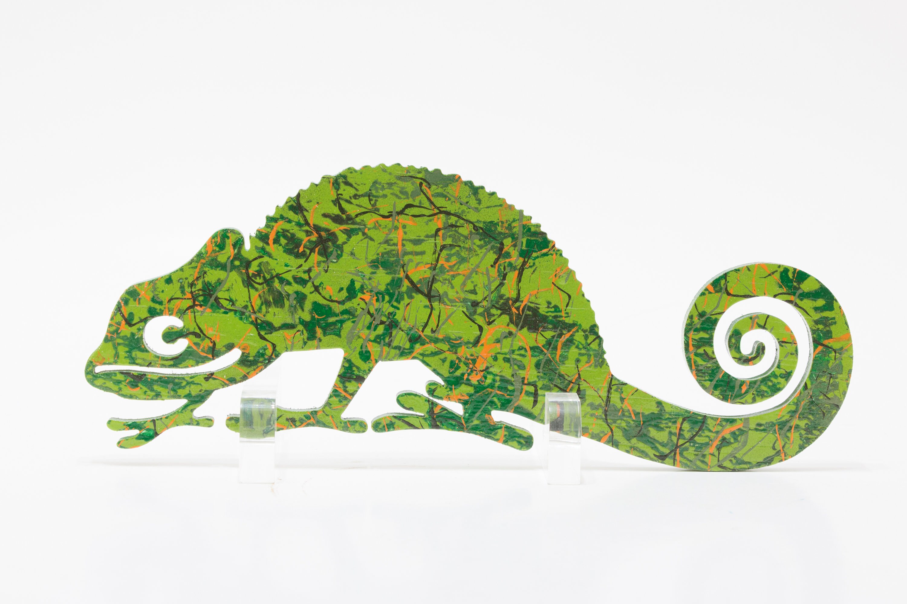 Mini Wooden Chameleon Hand Painted Wooden Chameleon | Etsy