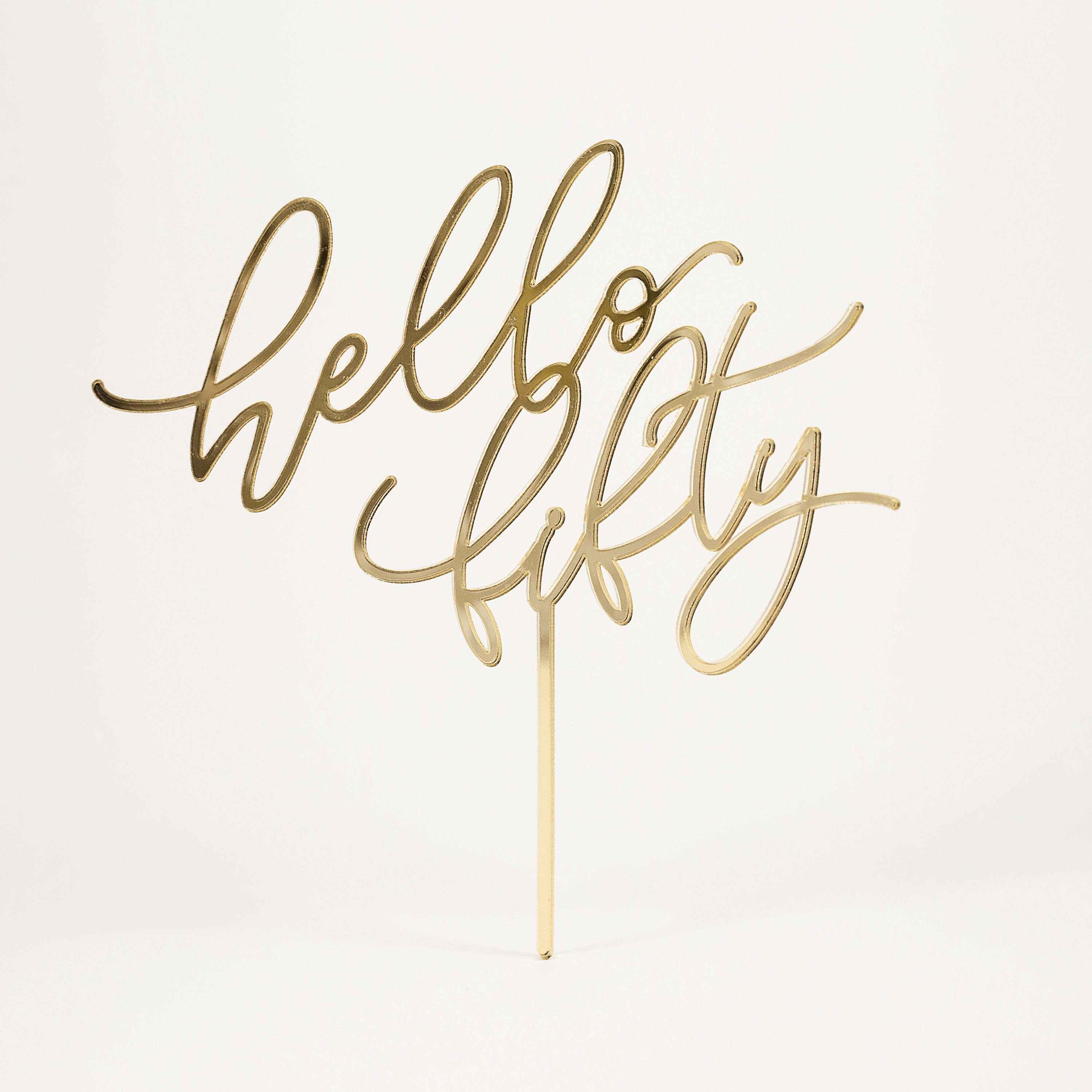HELLO FIFTY Cake Topper Choose your material | Etsy