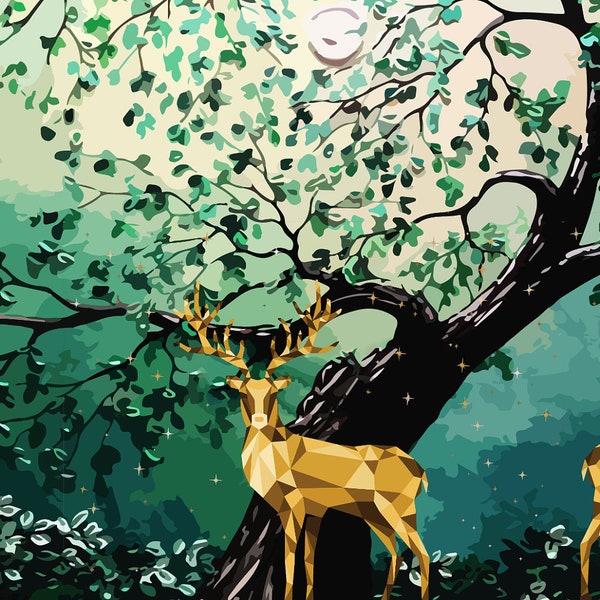 Paint by Number Deer - Etsy