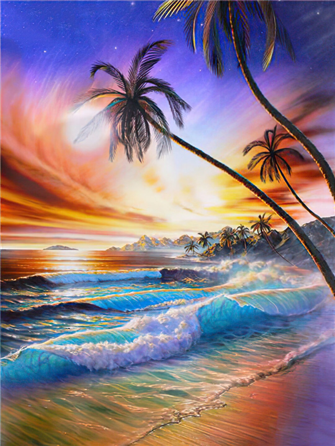 Paint by Number Sunset Beach USA Shipping - Etsy Canada