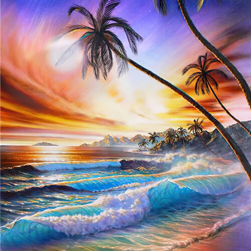 Paint by Number Sunset Beach USA Shipping - Etsy