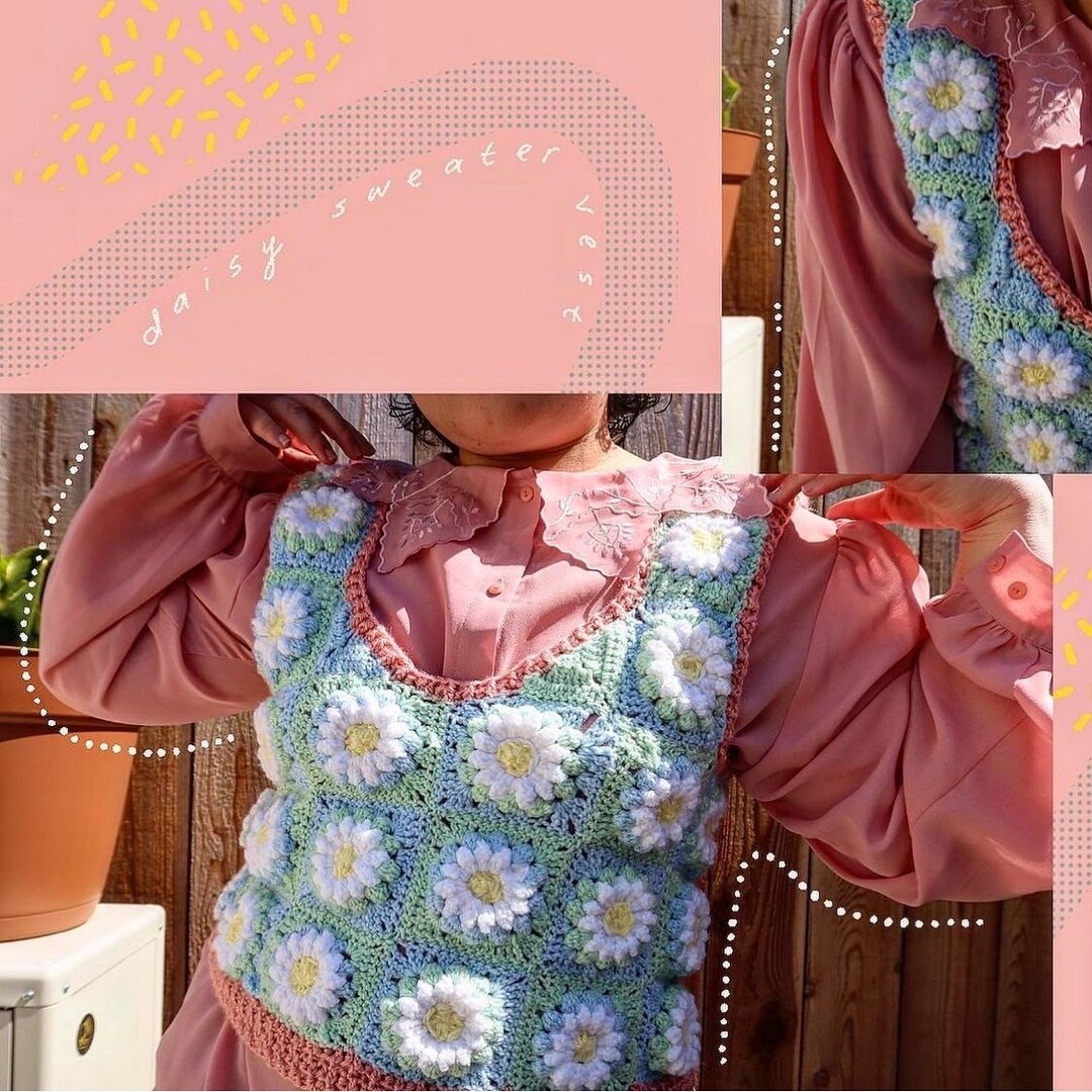 Daisy Sweater Vest Crochet Pattern - Etsy