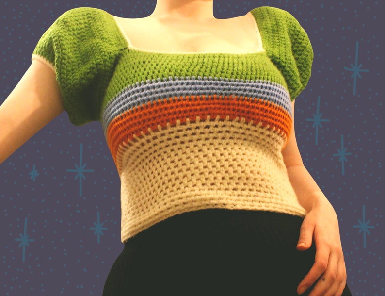 Square Neck Crop Top Crochet Pattern Etsy