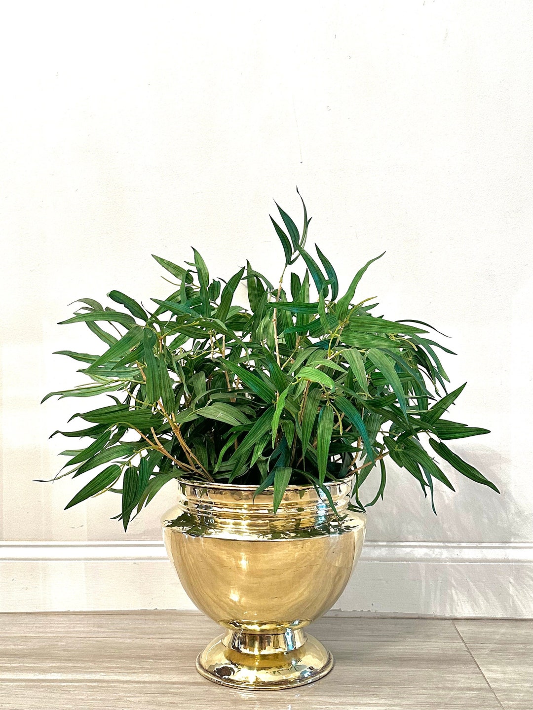 13 Inch Plain Design Brass Flower Pot Brass Planter Brass Pot Brass Decor Contemporary Pot