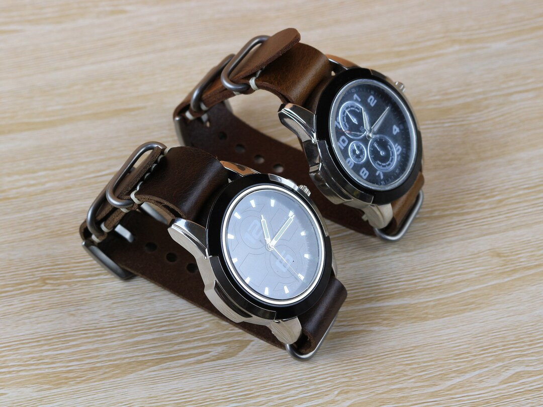 NATO Strap 20mm Nato Watch Band 22mm Nato Straps Leather Brown Military ...