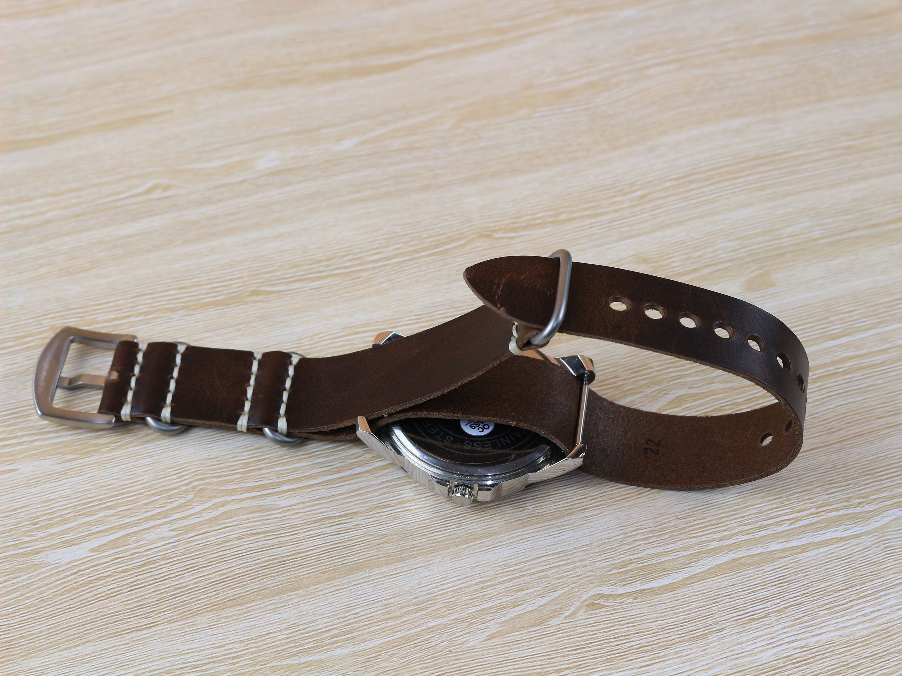 NATO Strap 20mm Nato Watch Band 22mm Nato Straps Leather Brown Military ...