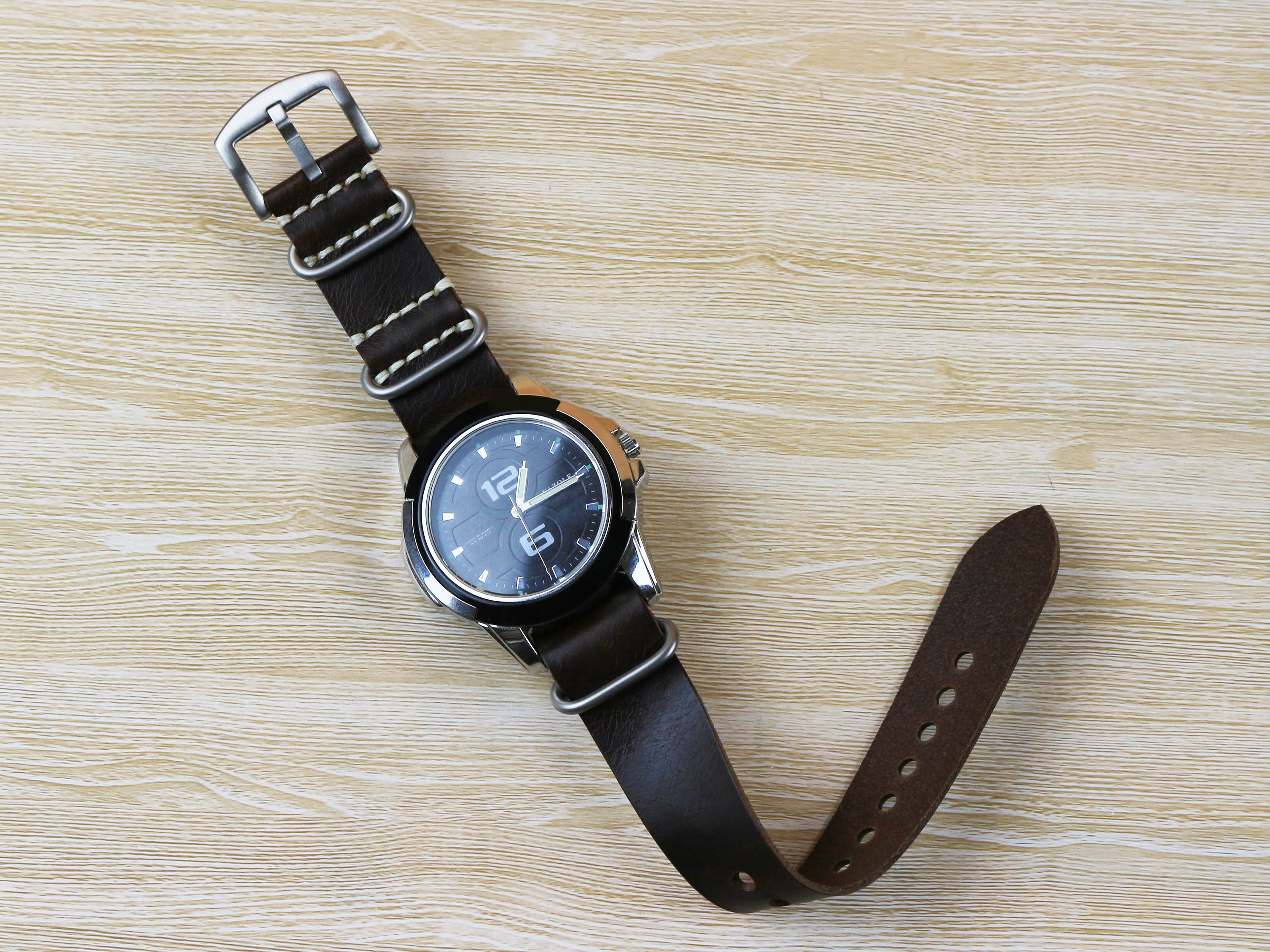 NATO Strap 20mm Nato Watch Band 22mm Nato Straps Leather Brown Military ...