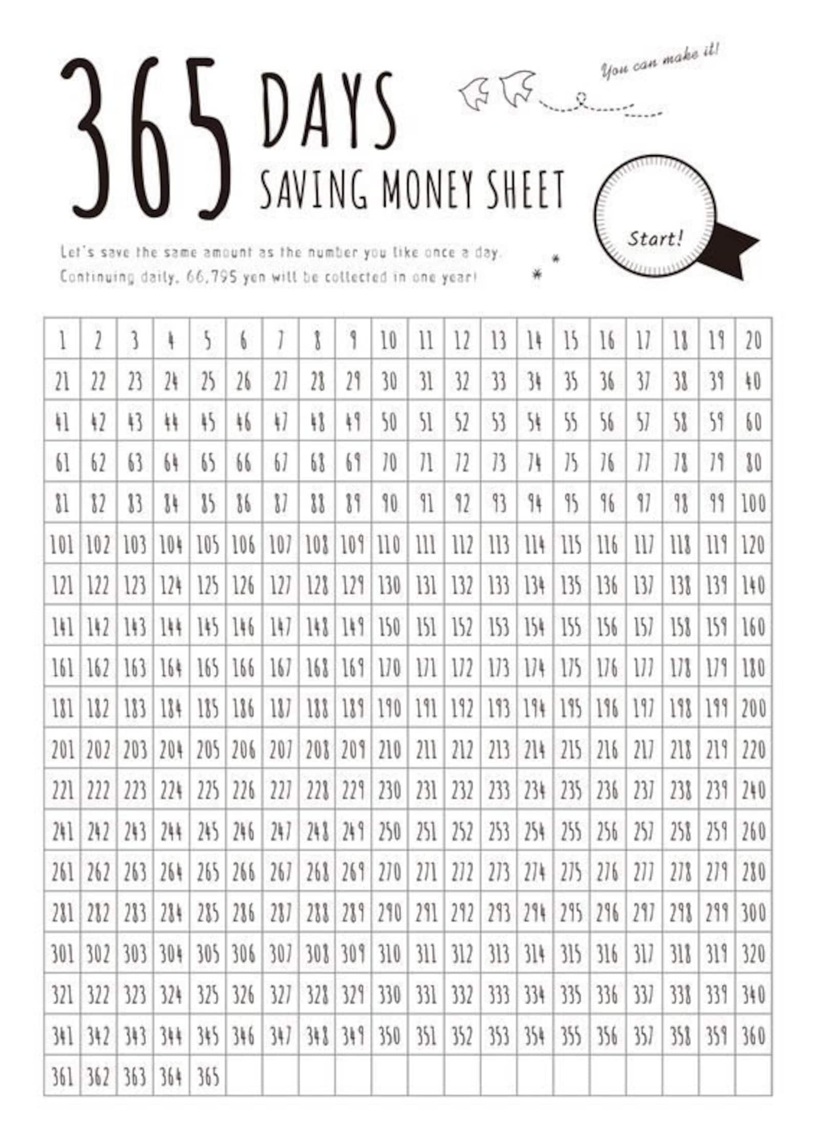 365 Days Saving Money | Etsy
