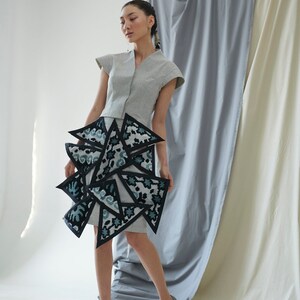 Co-ord Set 2-piece Skirt Suit Runway Unique Design | Uzbek Ikat Cotton ...