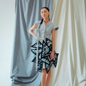 Co-ord Set 2-piece Skirt Suit Runway Unique Design | Uzbek Ikat Cotton ...