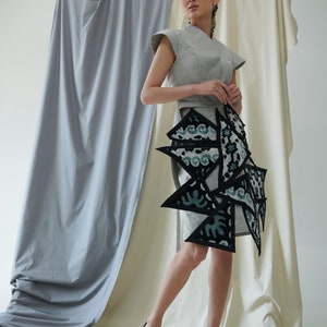 Co-ord Set 2-piece Skirt Suit Runway Unique Design | Uzbek Ikat Cotton ...