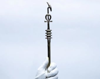 Egyptian Was-scepter With ANKH Key Made With Egyptian Hands & Soul - Etsy