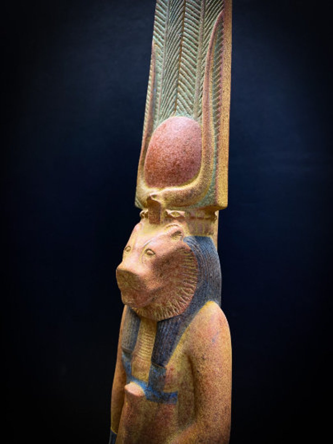 Egyptian Goddess Sekhmet Statue, Sekhmet Goddess With God Ra Crown ...